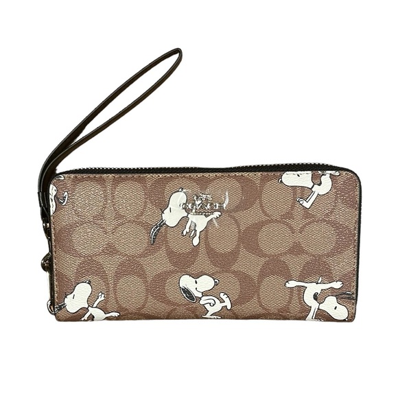 Coach | Bags | Coach X Peanuts Long Zip Wallet Snoopy Woodstock Multi ...